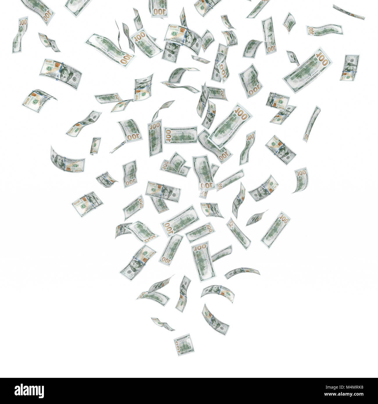 3d rendering falling on top dollar bills Stock Photo - Alamy