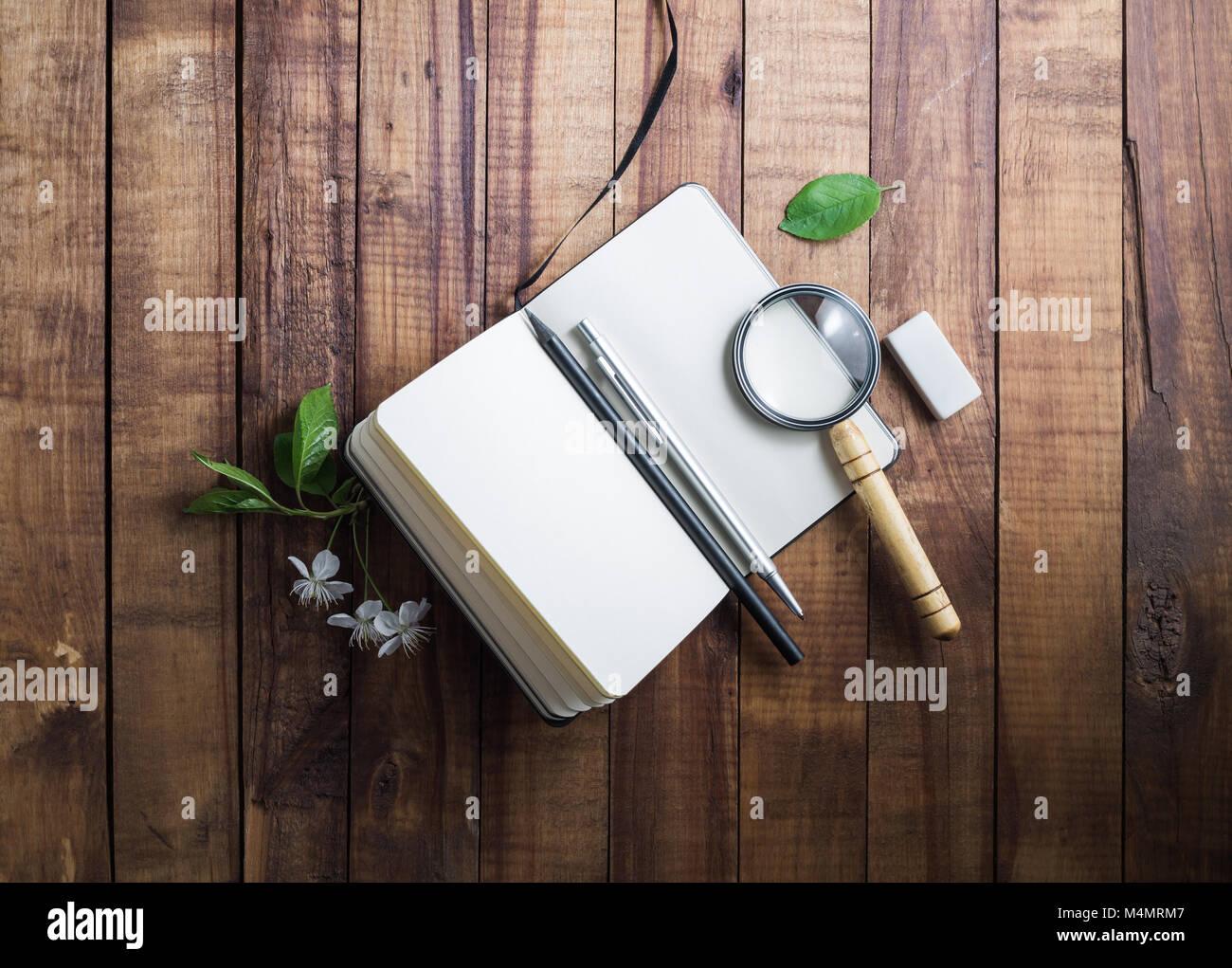 Still life with notepad Stock Photo - Alamy