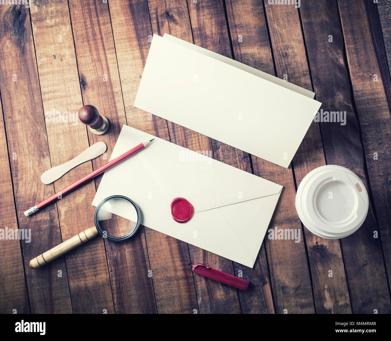 Vintage stationery set Stock Photo - Alamy
