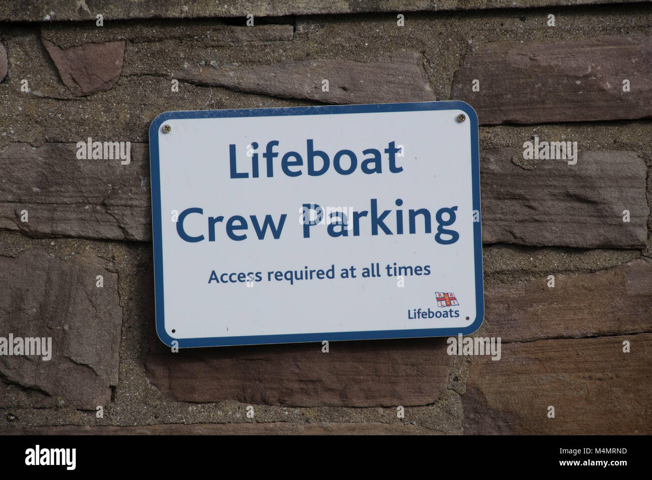 Lifeboat crew parking sign Stock Photo - Alamy