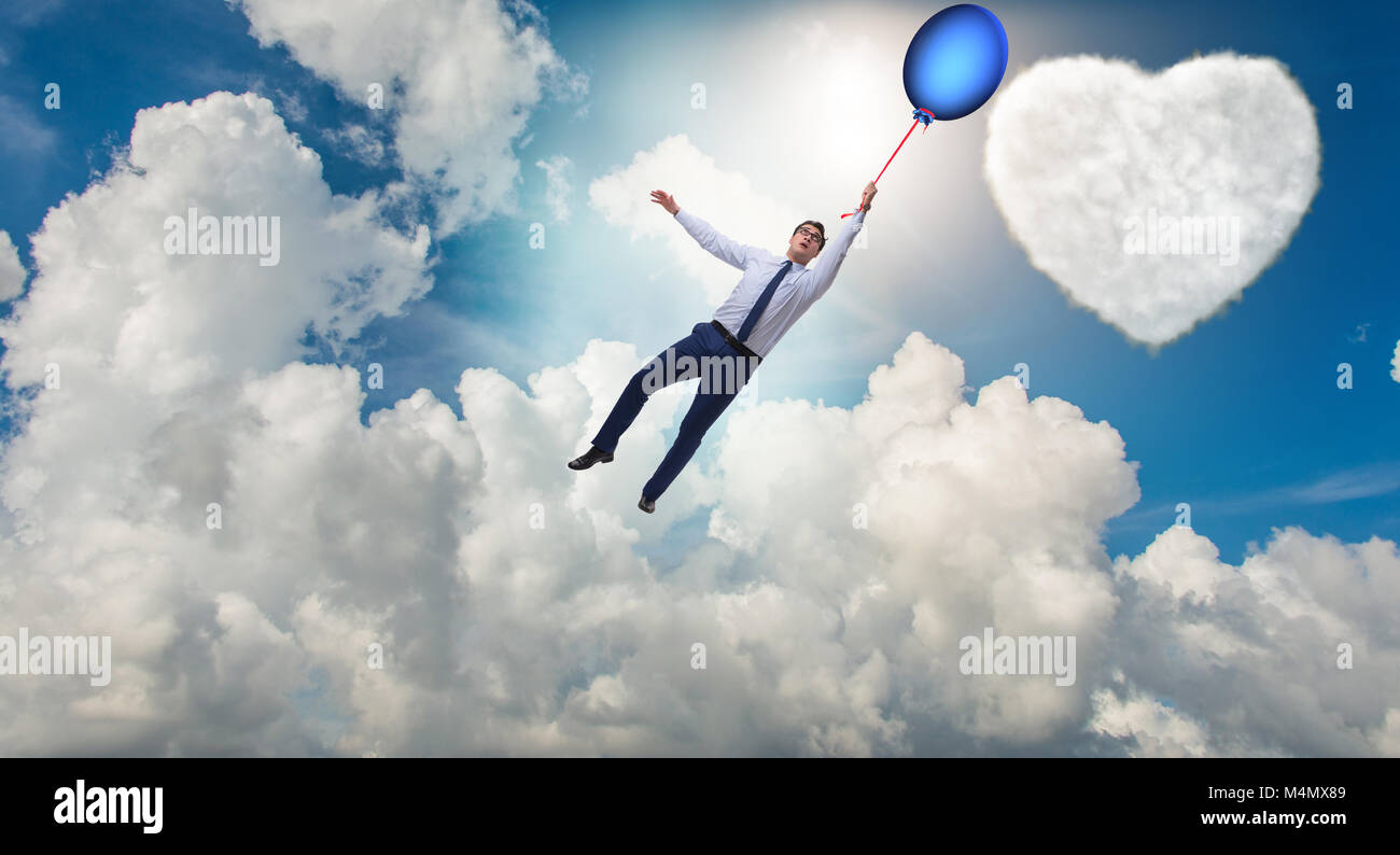 Person Flying With Balloons