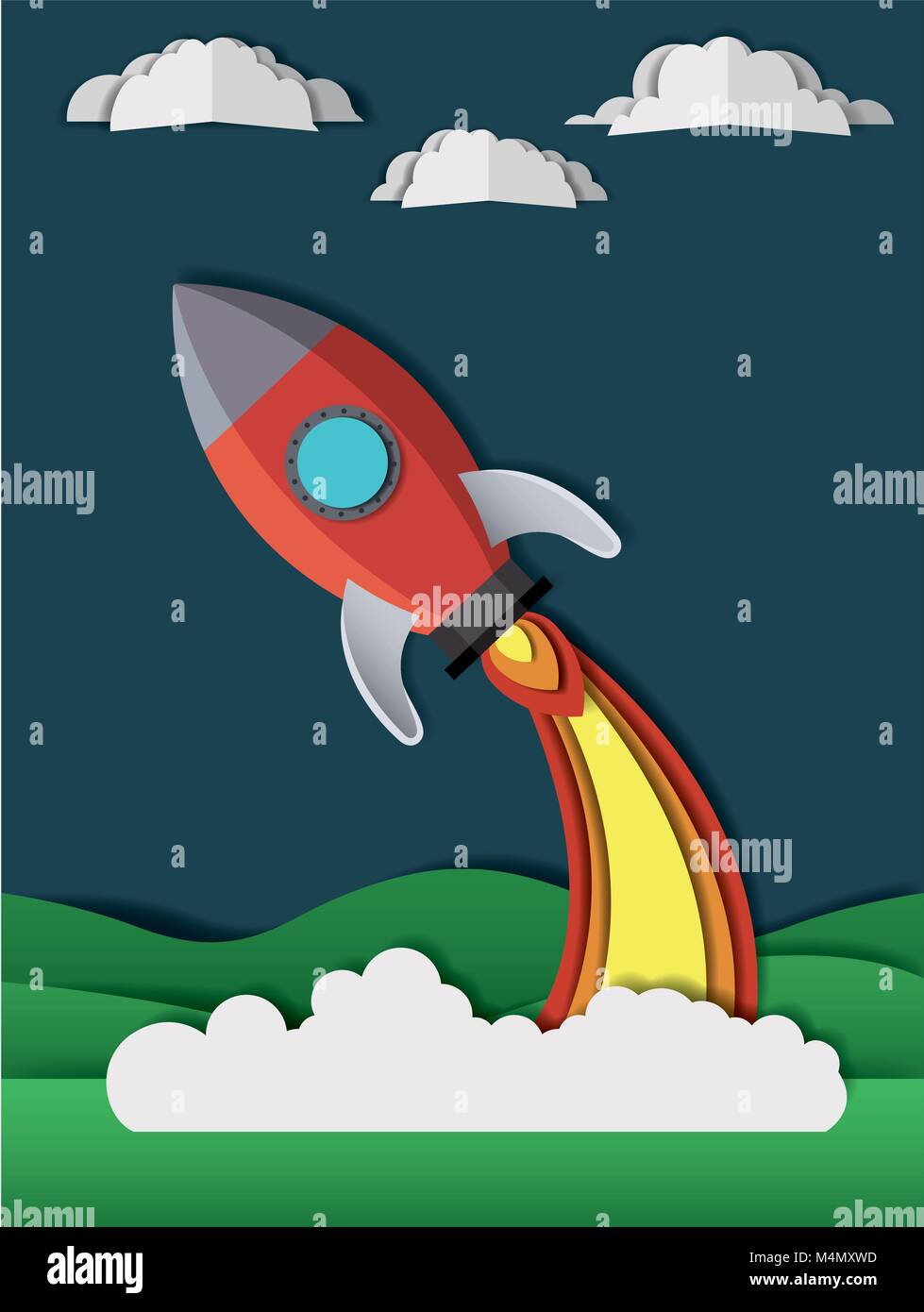 Space landscape poster flying Stock Vector Images - Alamy