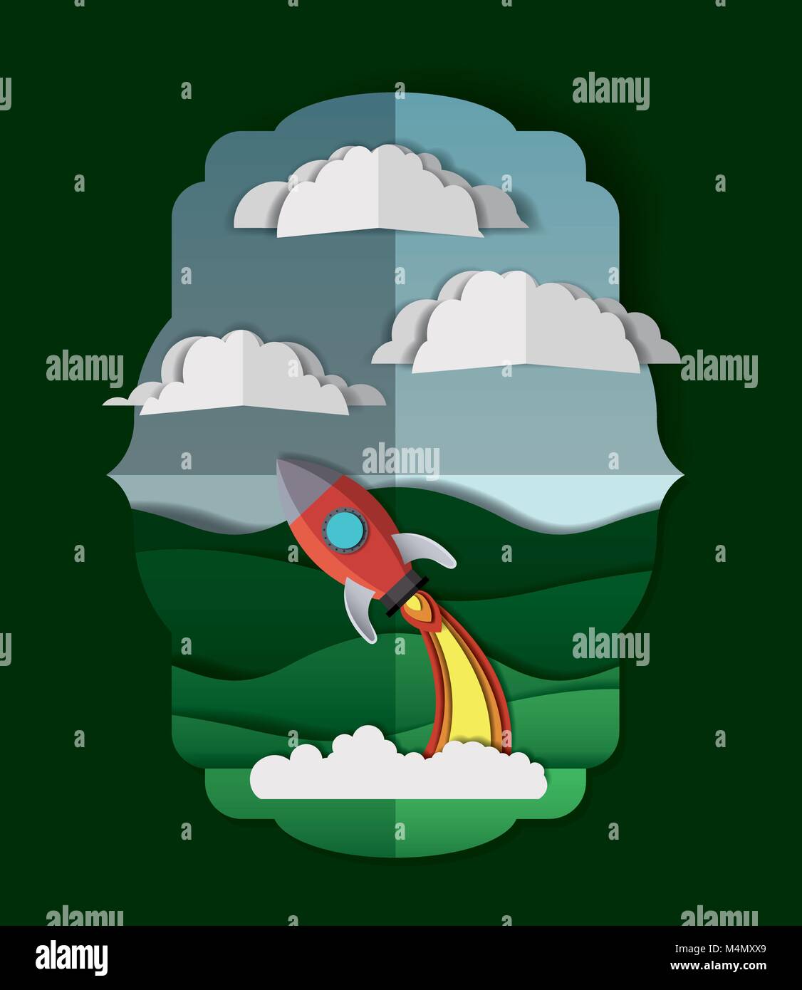 Space landscape poster flying Stock Vector Images - Alamy