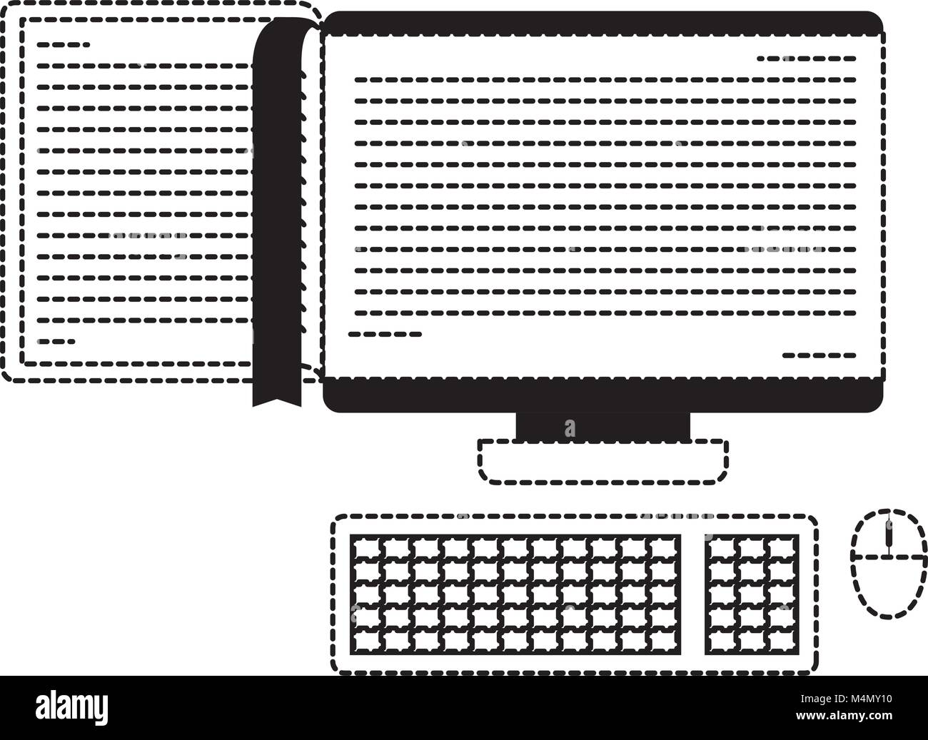 electronic book in desktop computer Stock Vector Image & Art - Alamy