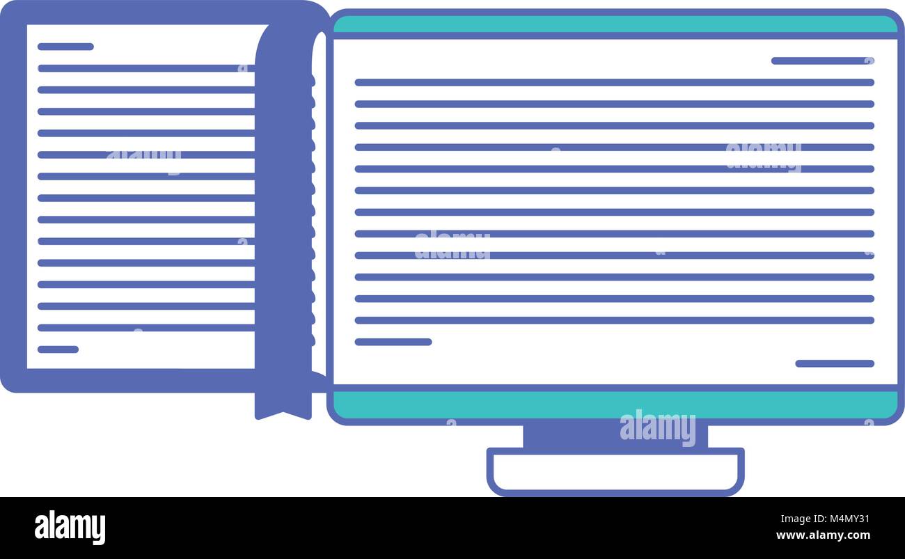 electronic book in desktop computer Stock Vector Image & Art - Alamy