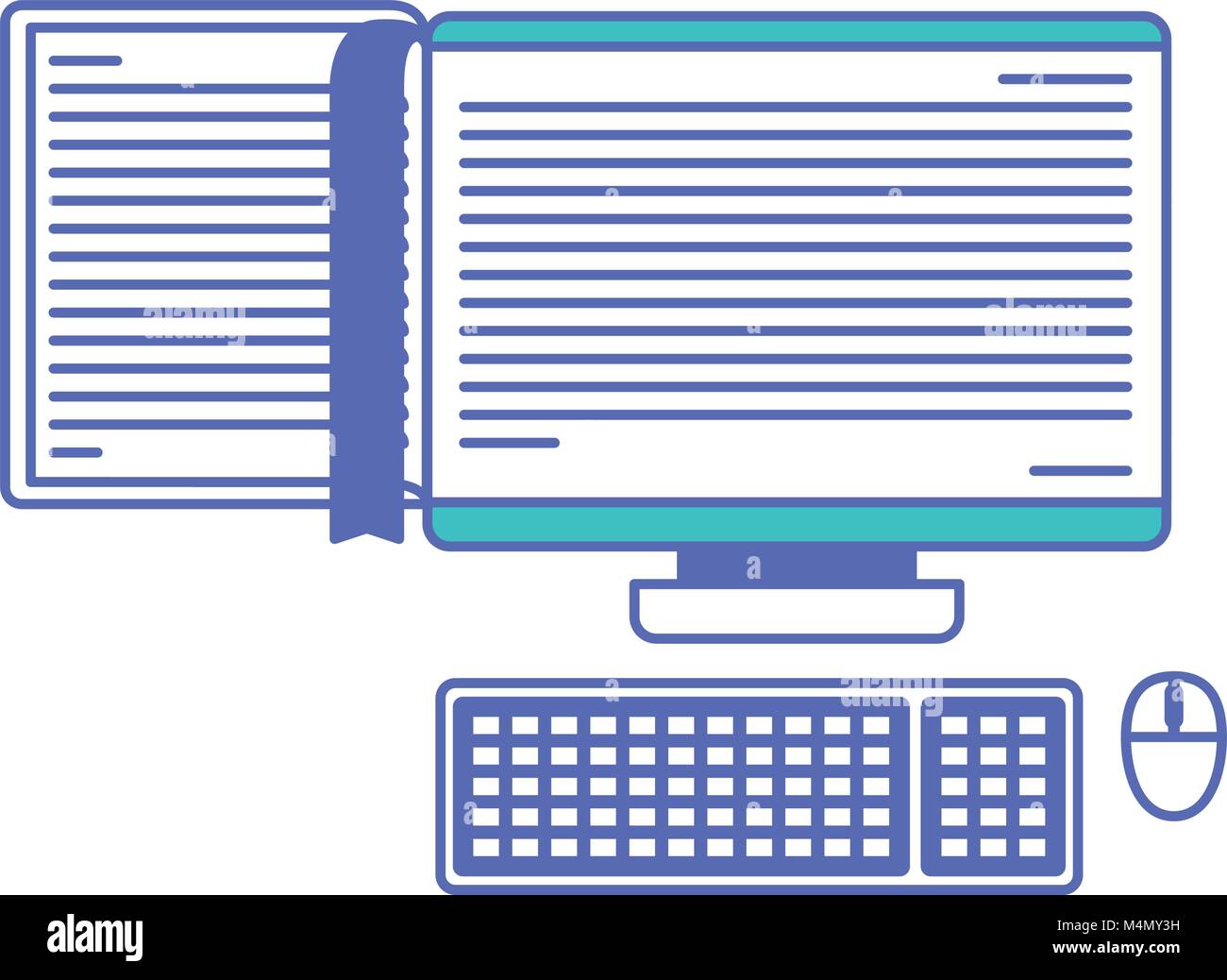electronic book in desktop computer Stock Vector Image & Art - Alamy