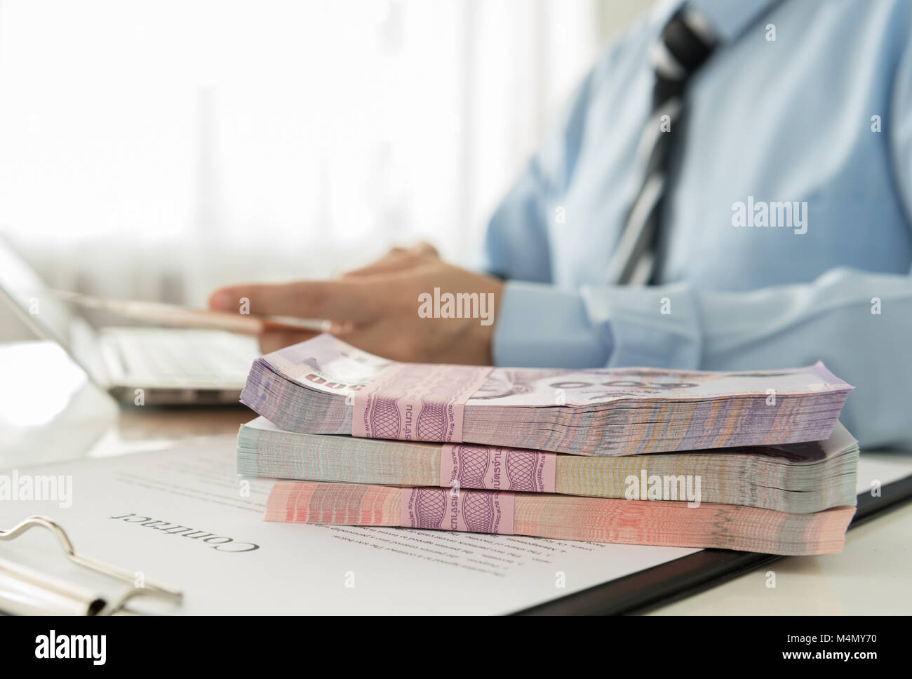 Business loan from a bank employee. finance concept Stock Photo - Alamy