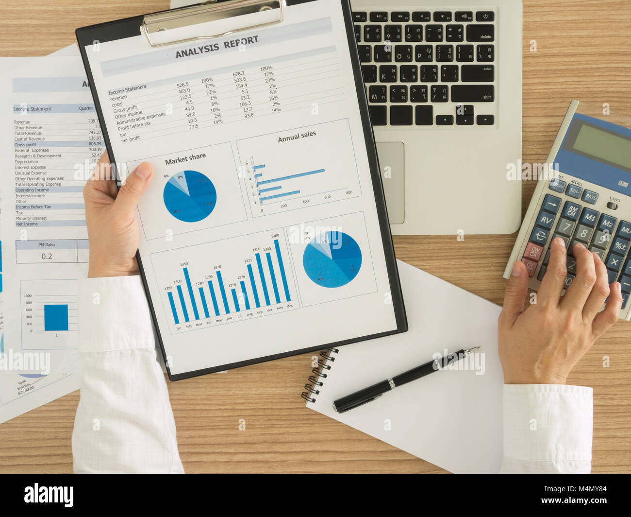A Man working in office. above view Stock Photo - Alamy