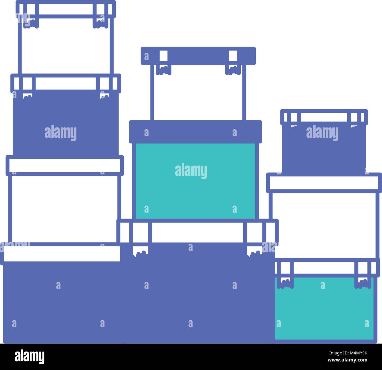 pile boxes delivery service Stock Vector Image & Art - Alamy