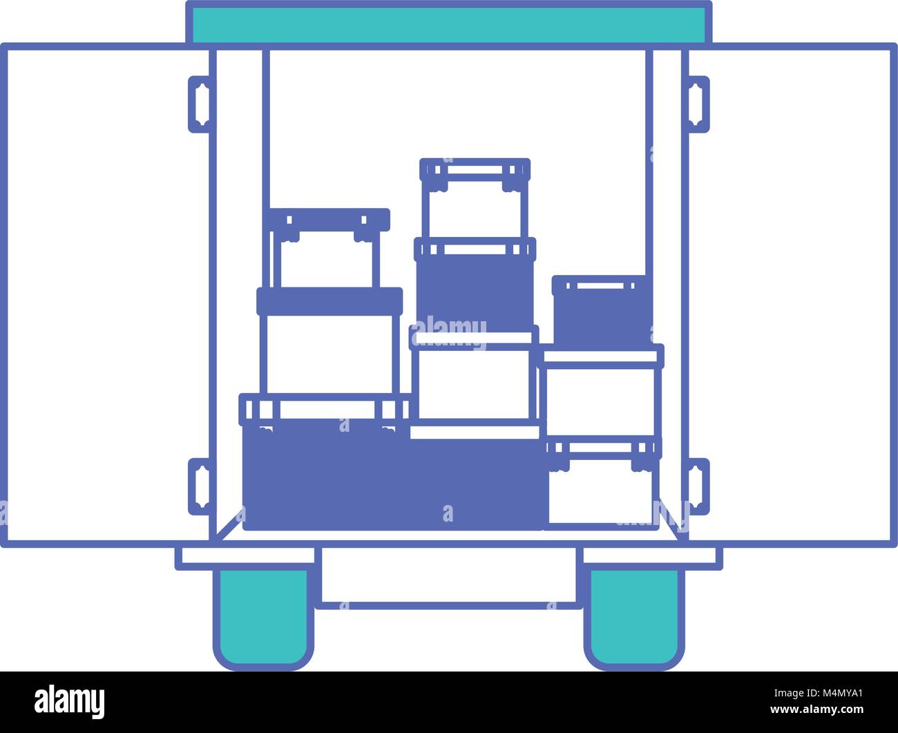truck delivery with carton boxes service icon Stock Vector Image & Art ...