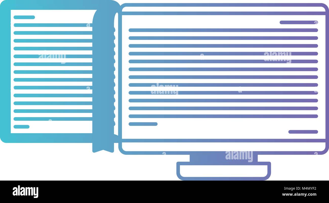 electronic book in desktop computer Stock Vector Image & Art - Alamy