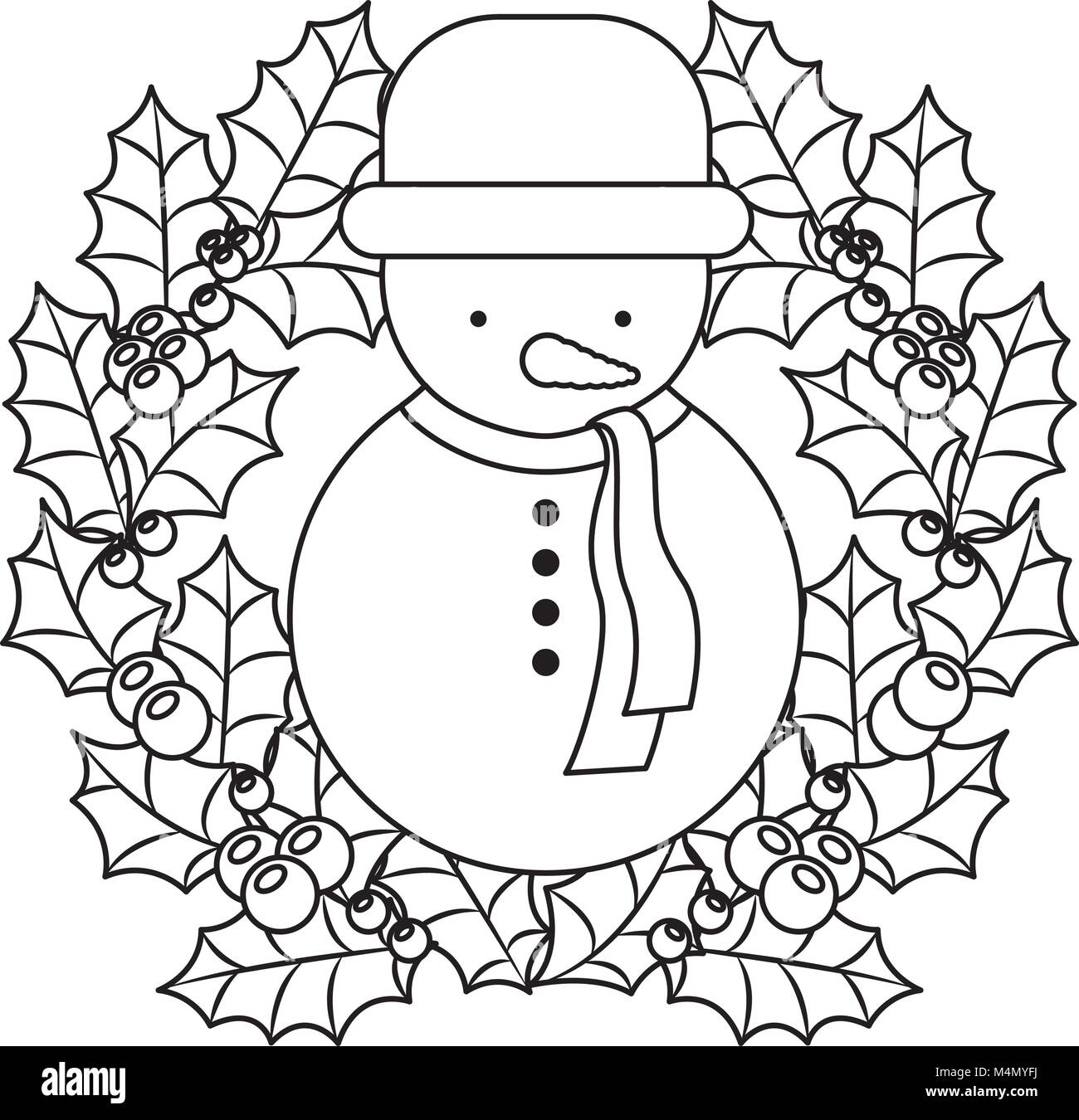christmas crown wreath with snowman Stock Vector Image & Art - Alamy