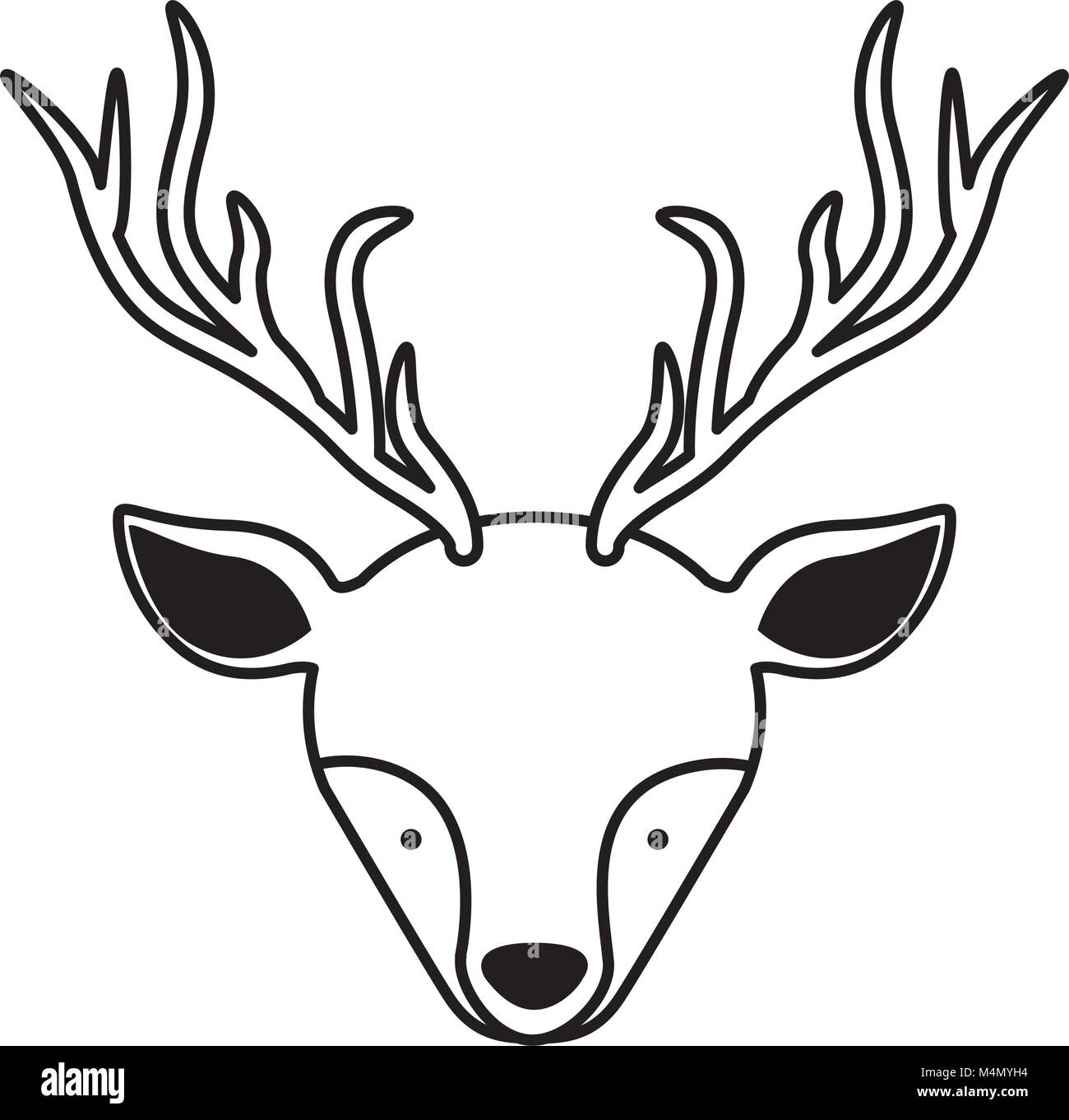 beautiful reindeer head woodland character Stock Vector Image & Art - Alamy