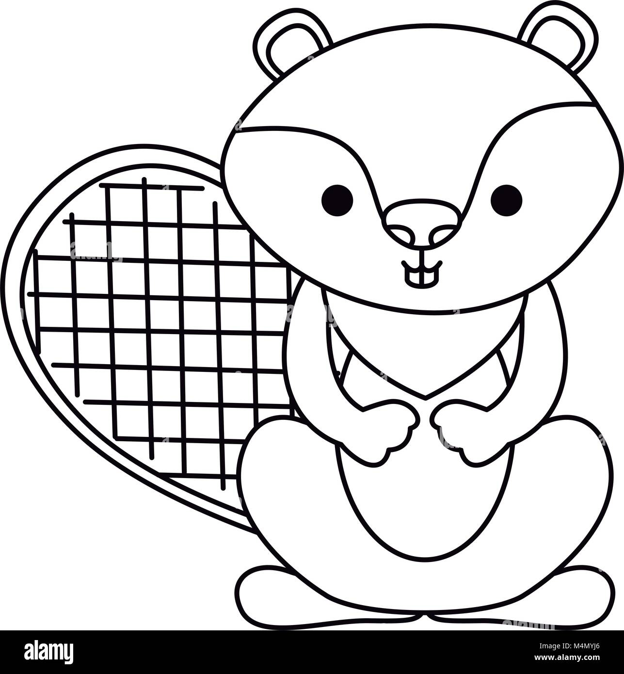 cute beaver woodland character Stock Vector Image & Art - Alamy