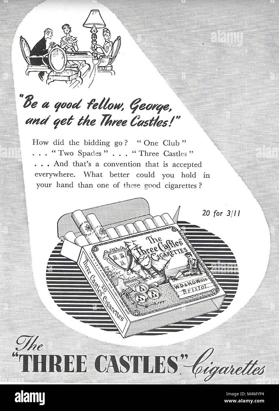 The Three Castles cigarettes advert, advertising in Country Life ...