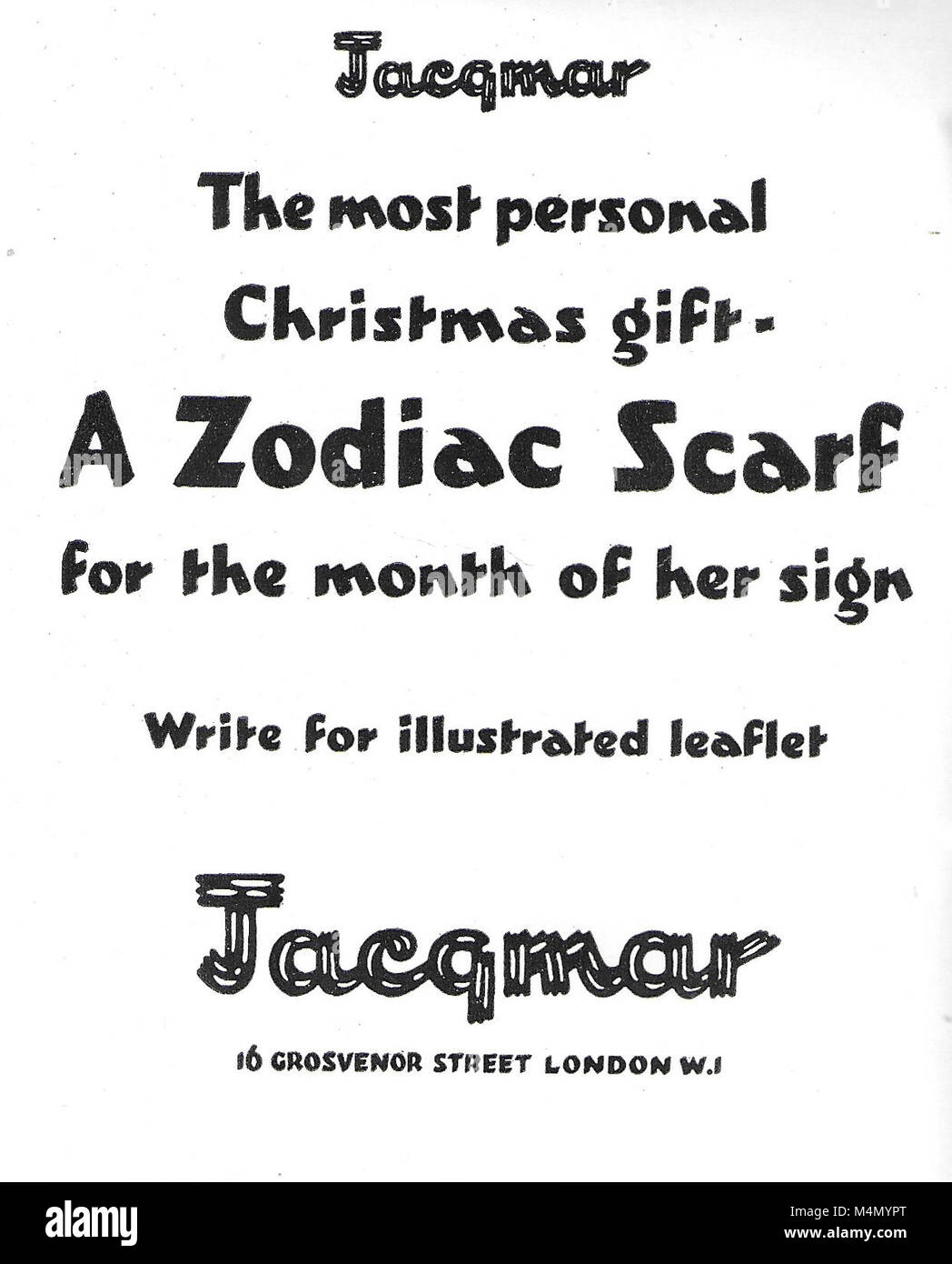 Jacqmar zodiac scarf for the month of her star sign advert, advertising ...