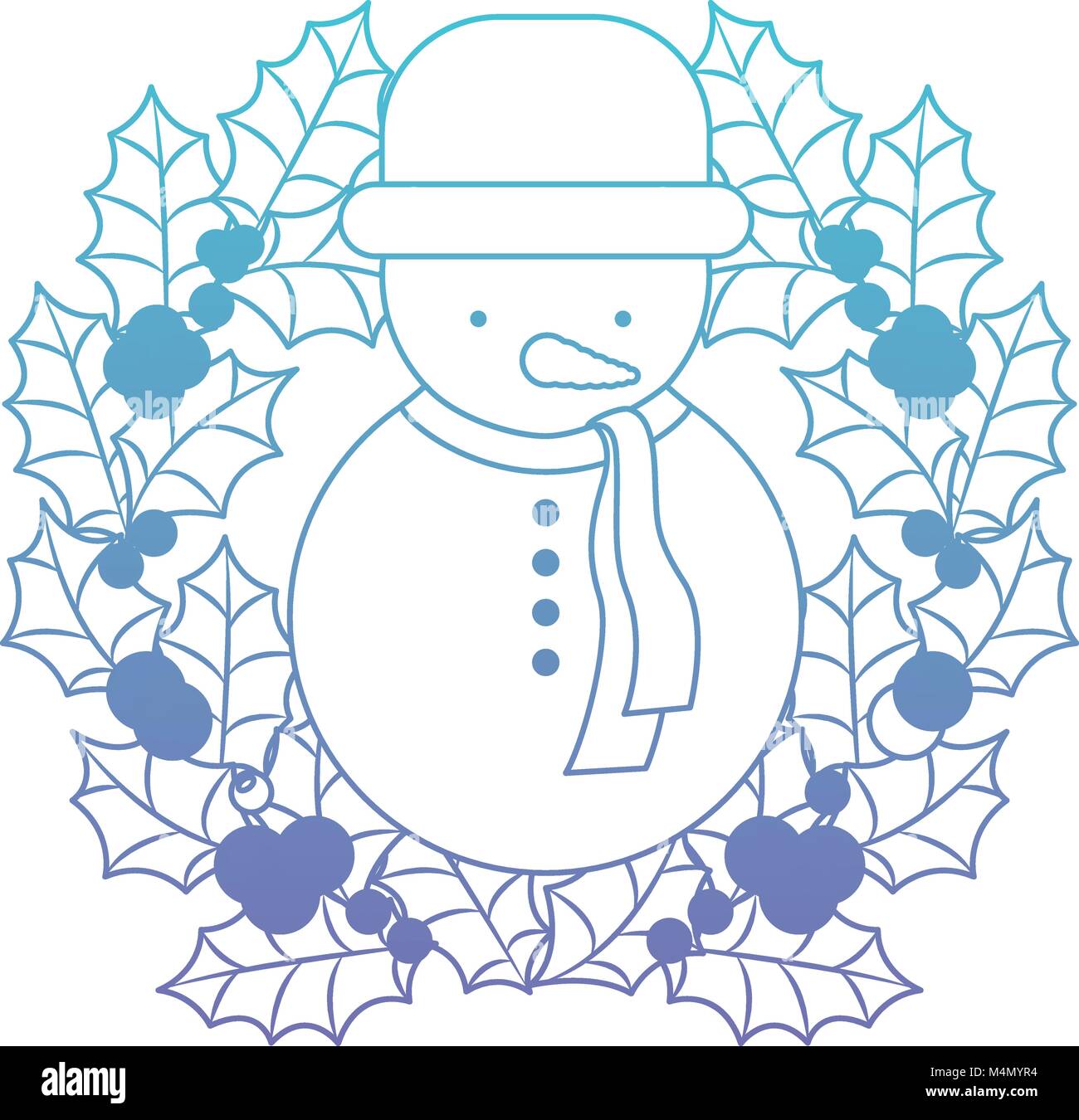 christmas crown wreath with snowman Stock Vector Image & Art - Alamy