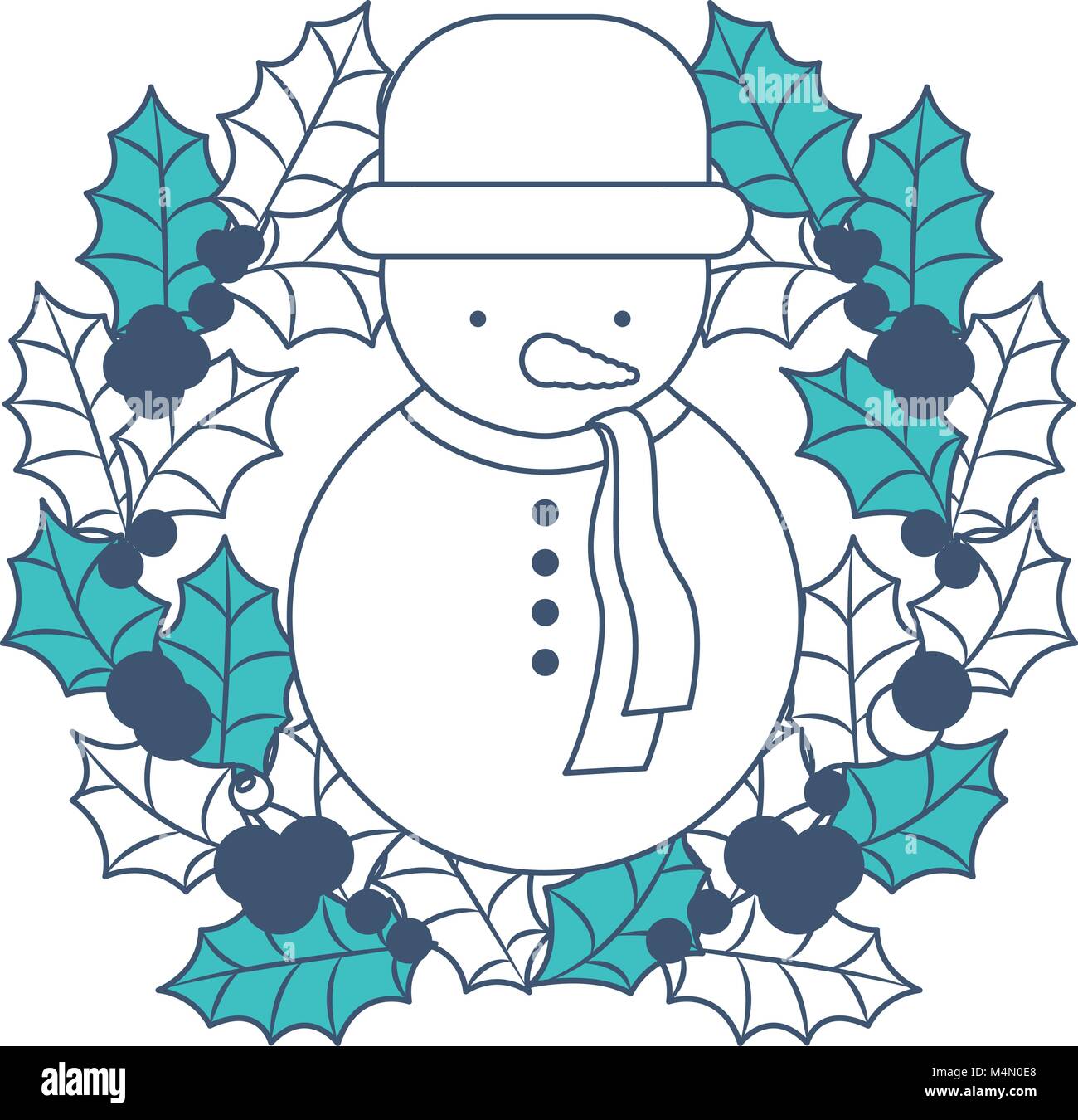christmas crown wreath with snowman Stock Vector Image & Art - Alamy