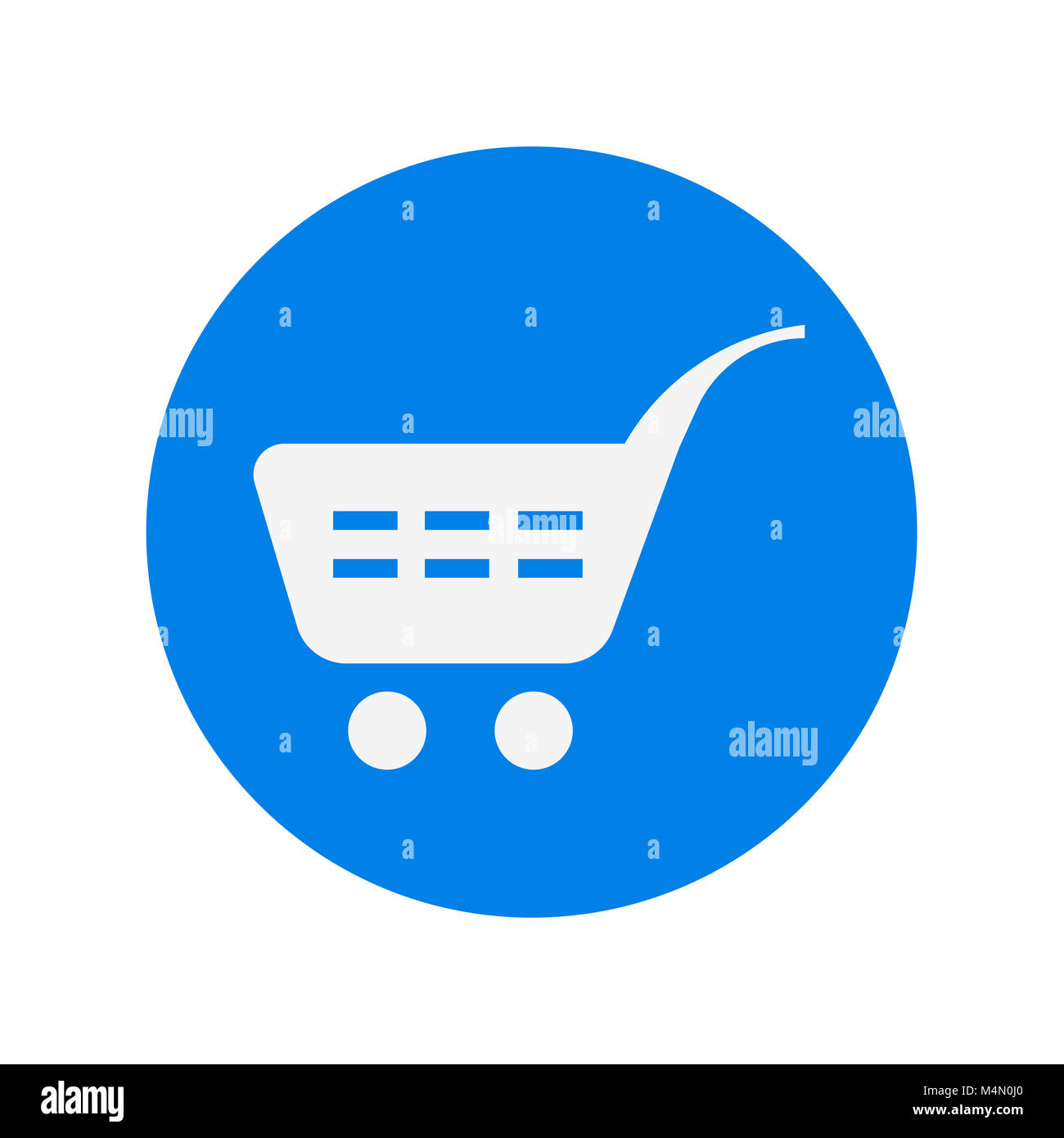 Blue shopping basket vector icon Stock Photo - Alamy