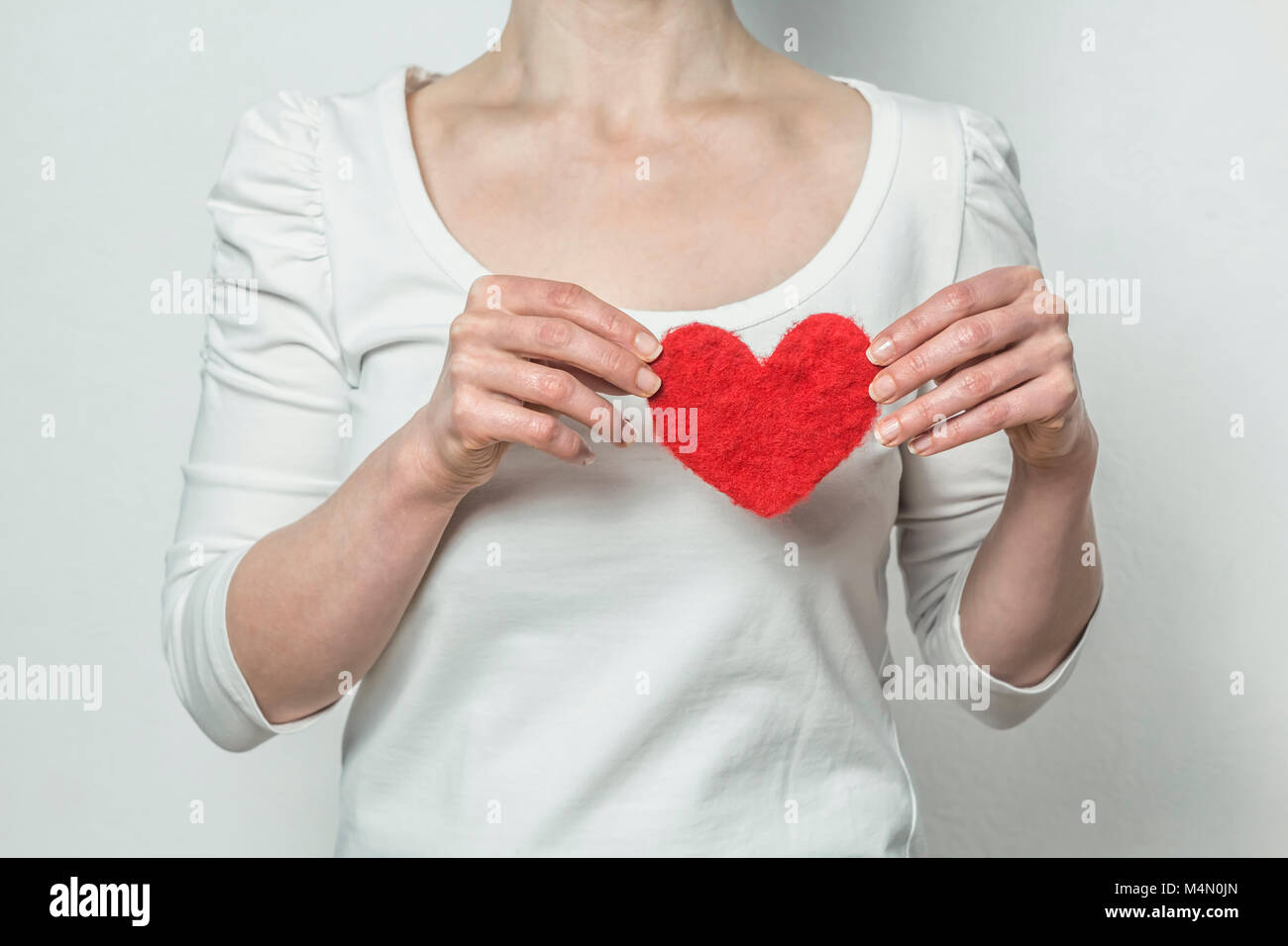 Heart on the background of the chest. Love Stock Photo - Alamy
