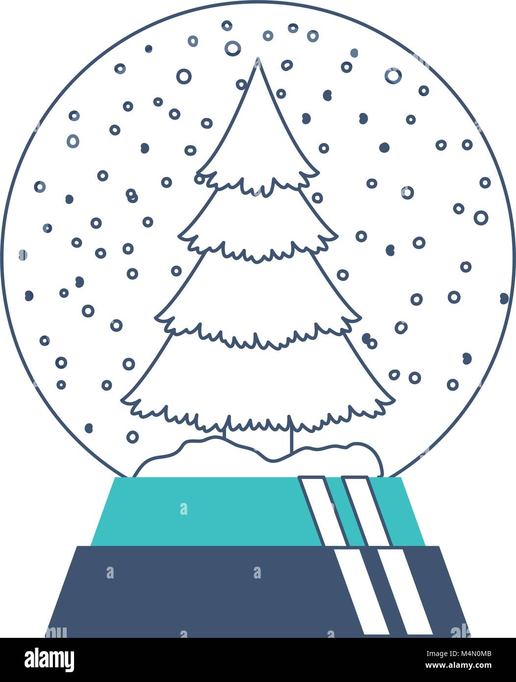 pine tree christmas in snow ball icon Stock Vector Image & Art - Alamy