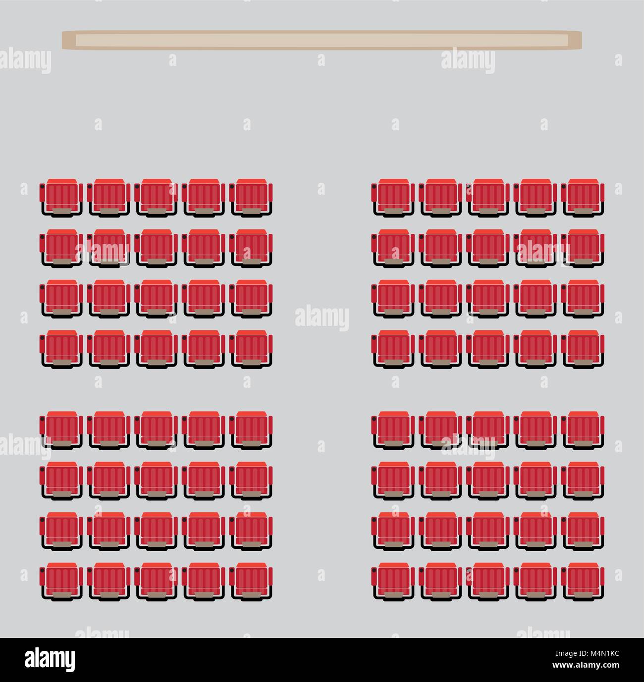 Top View show Red Seat map in the Theater Vector and illustration Stock ...