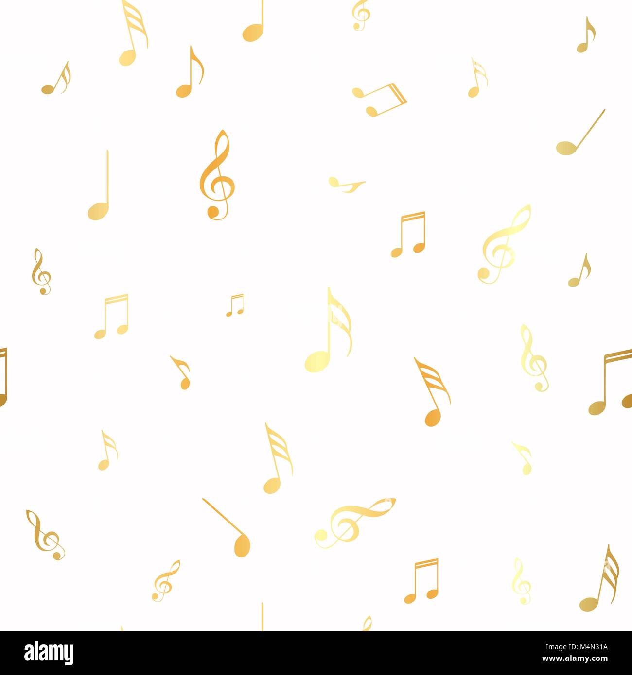 Abstract golden music notes seamless pattern background vector ...