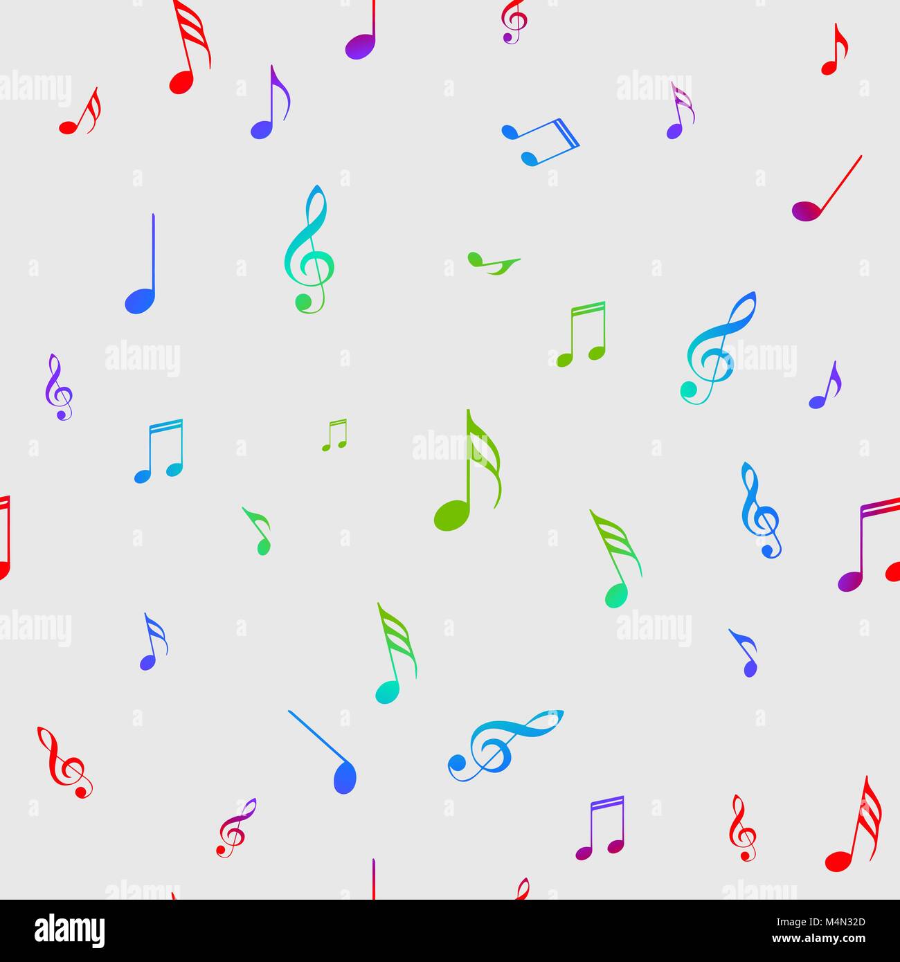 Colorful Seamless background with notes, vector illustration. seamles ...