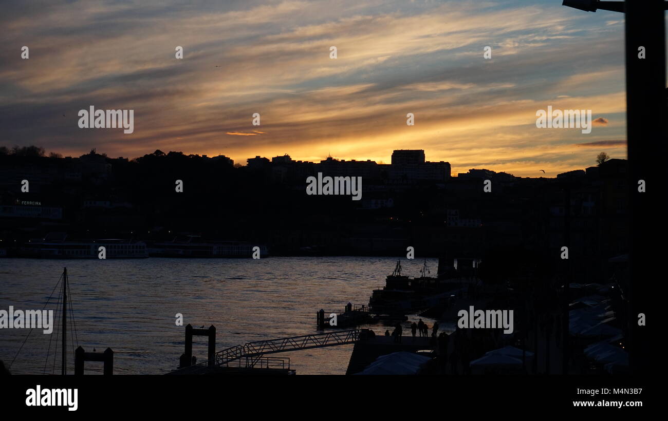 sunset in porto Stock Photo - Alamy