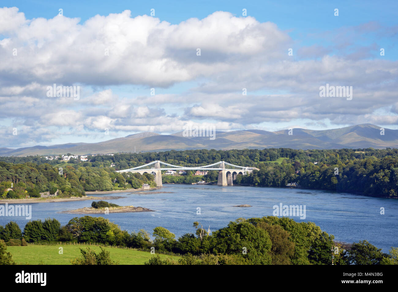 Menai Suspension Bridge connects the island of Anglesey to mainland ...