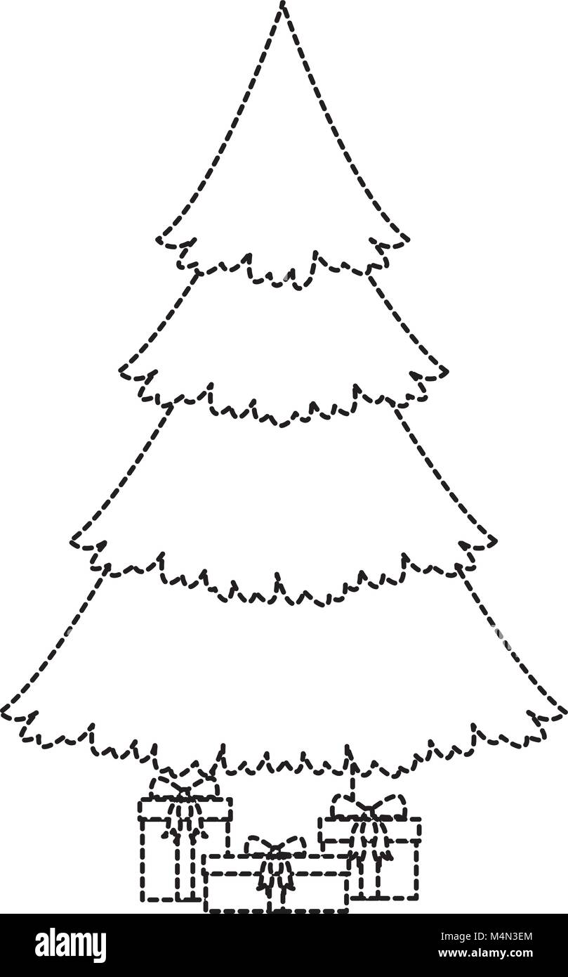 Christmas pine tree gifts Black and White Stock Photos & Images - Alamy