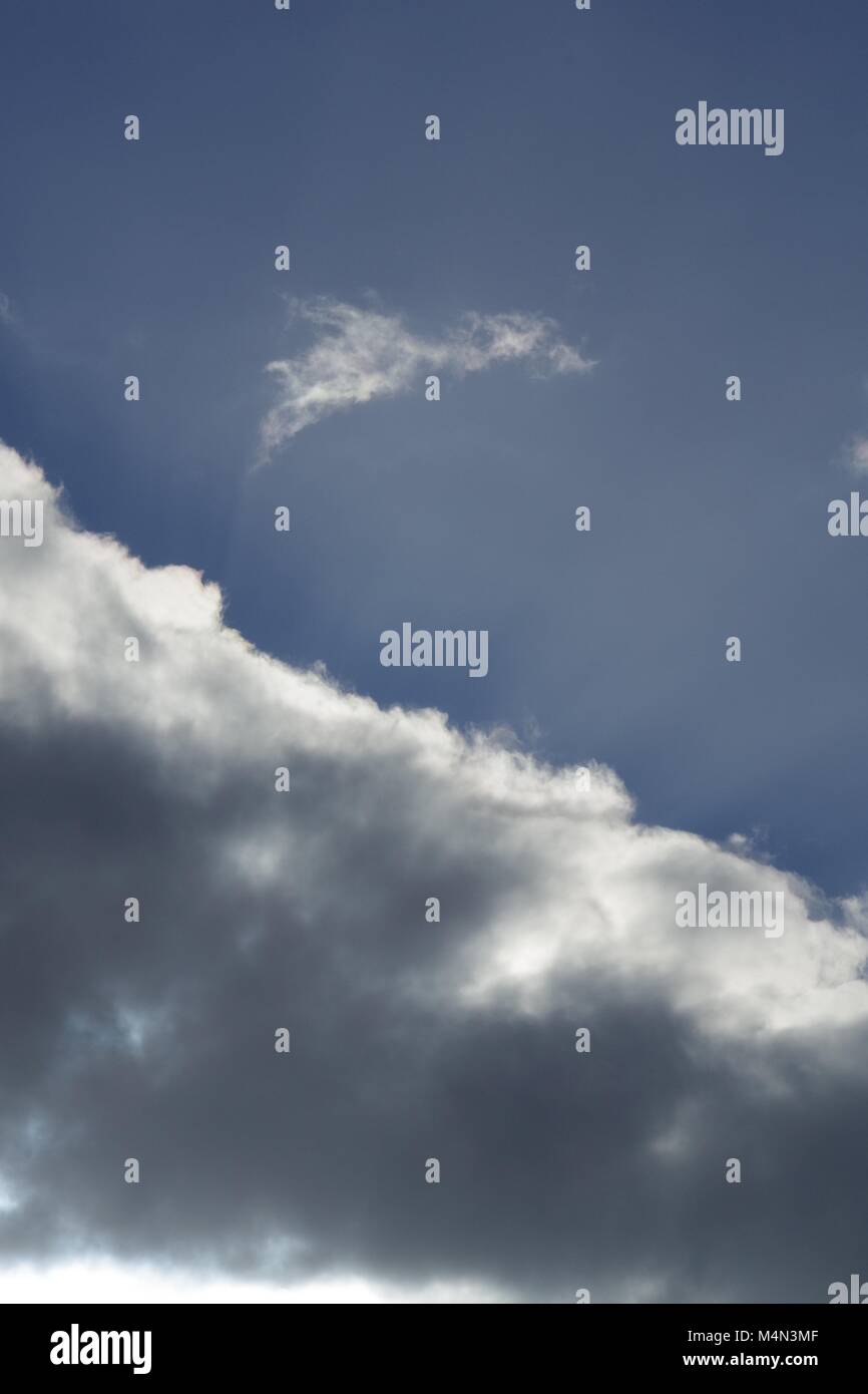 Diagonal Cumulus Cloud against a Blue Summer Sky. Abstract Nature Photo ...