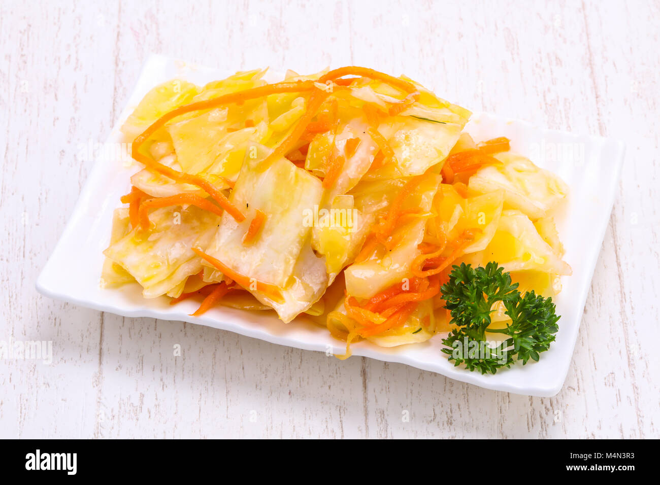 Traditional fermented cabbage sauerkraut in the bowl Stock Photo - Alamy