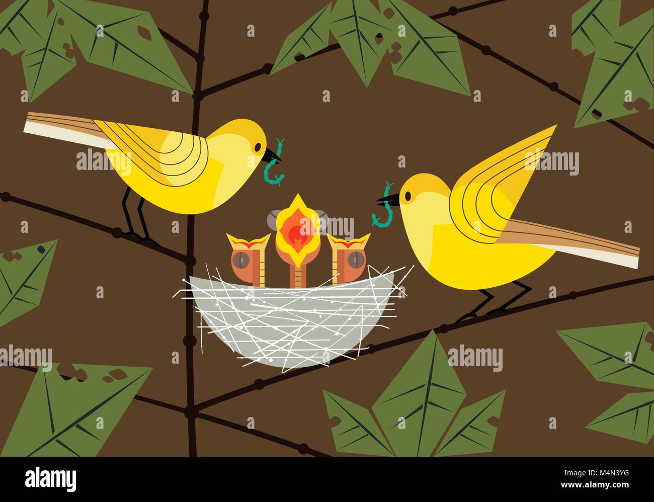 Bird family. Cute comic cartoon Stock Vector Image & Art - Alamy