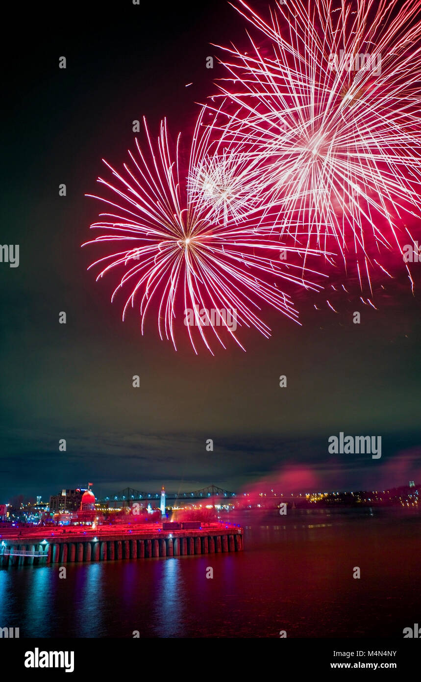 Old port christmas fireworks montreal hi-res stock photography and ...