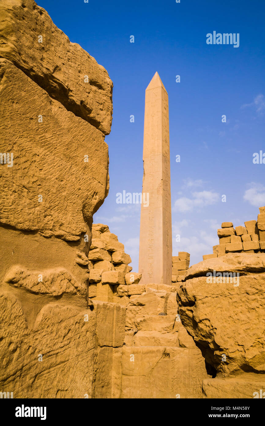 Stone obelisk inside the Karnak Temple, Egypt Stock Photo - Alamy