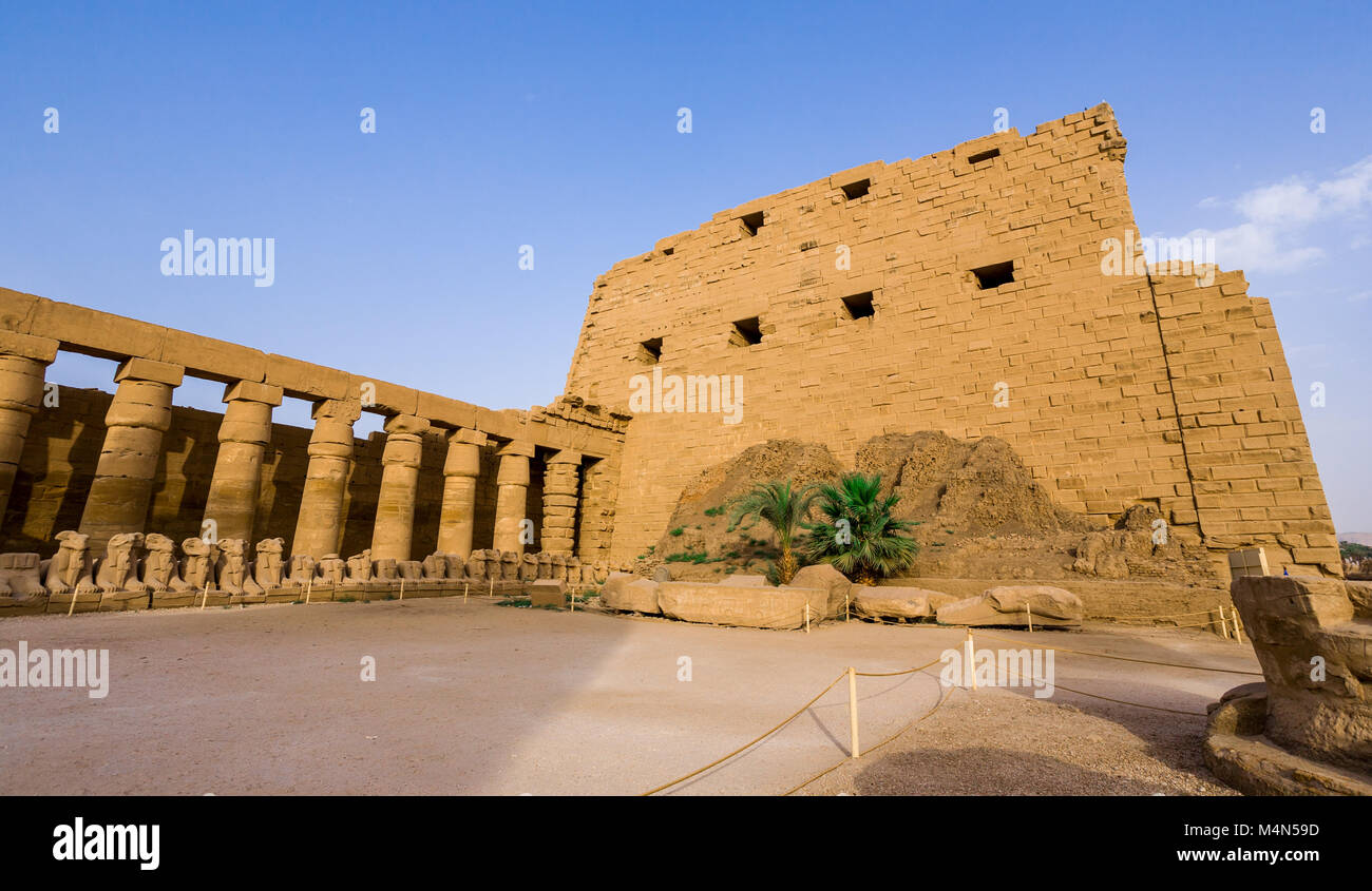 The first Pylon of the Karnak Temple, Egypt Stock Photo - Alamy