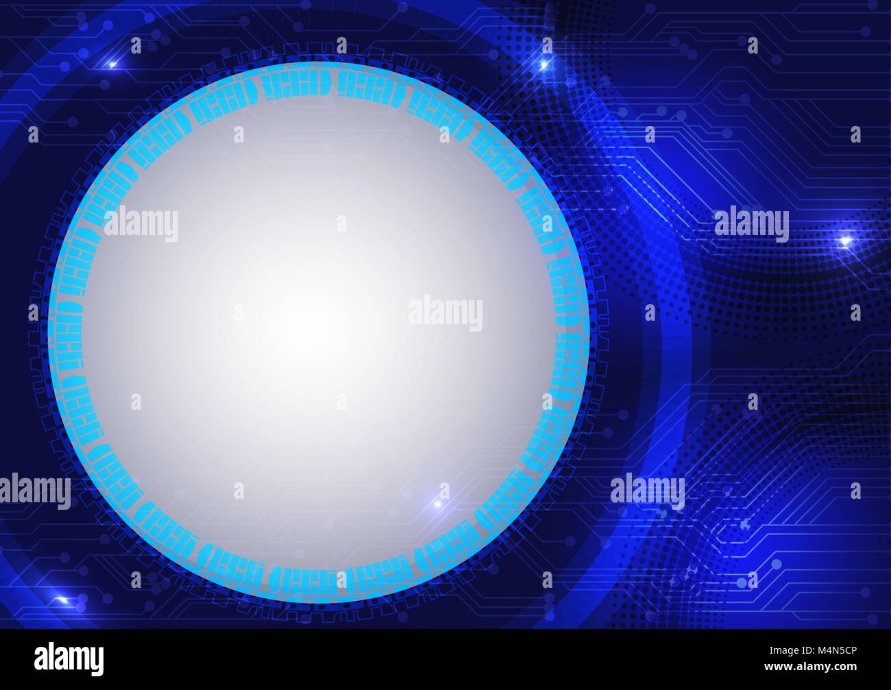 Blue digital technology concept abstract vector background with copy ...