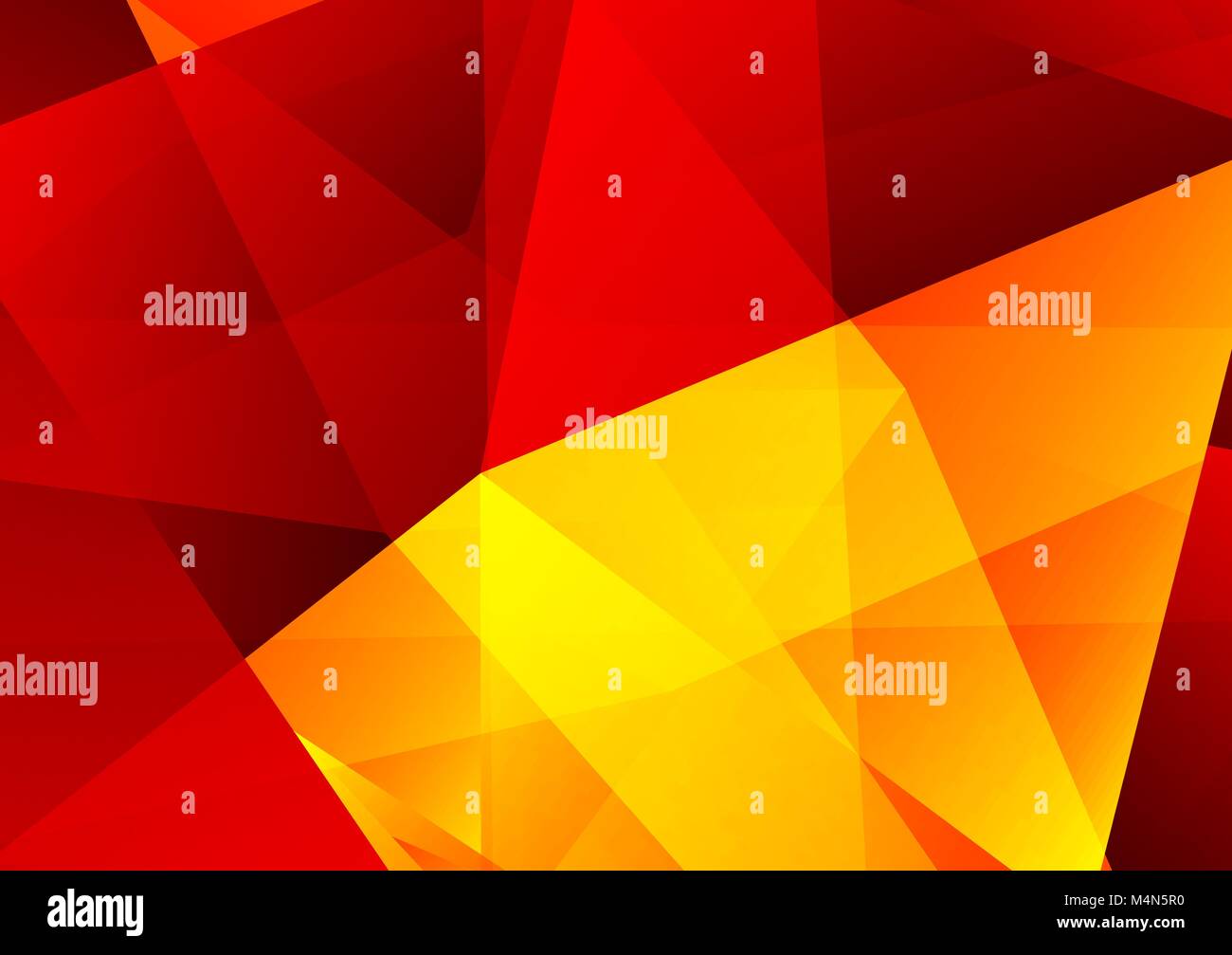 Abstract geometric, yellow and Red color vector illustration background ...