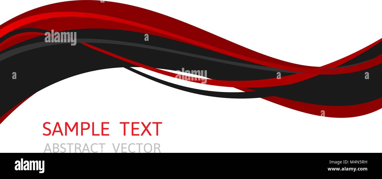Line wave Red and Black color, abstract vector background with copy ...