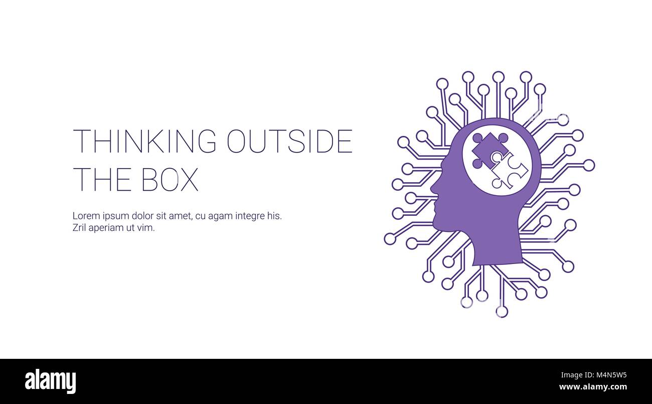 Think Outside Box Web Banner With Copy Space Creative Concept Stock ...