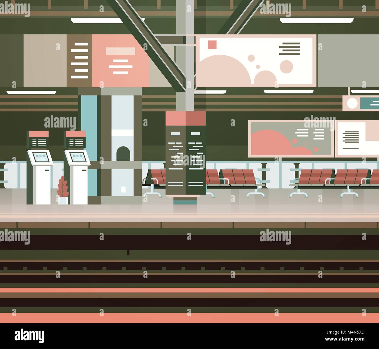 Empty platform station view Stock Vector Images - Alamy