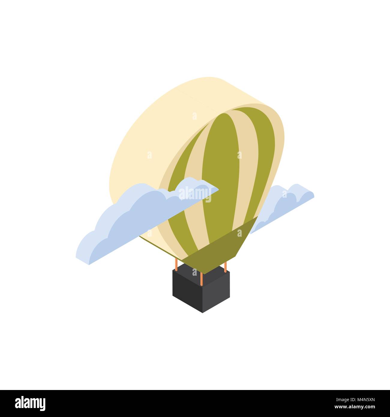 Hot Air Balloon Icon Isometric Isolated Travel Concept Stock Vector ...
