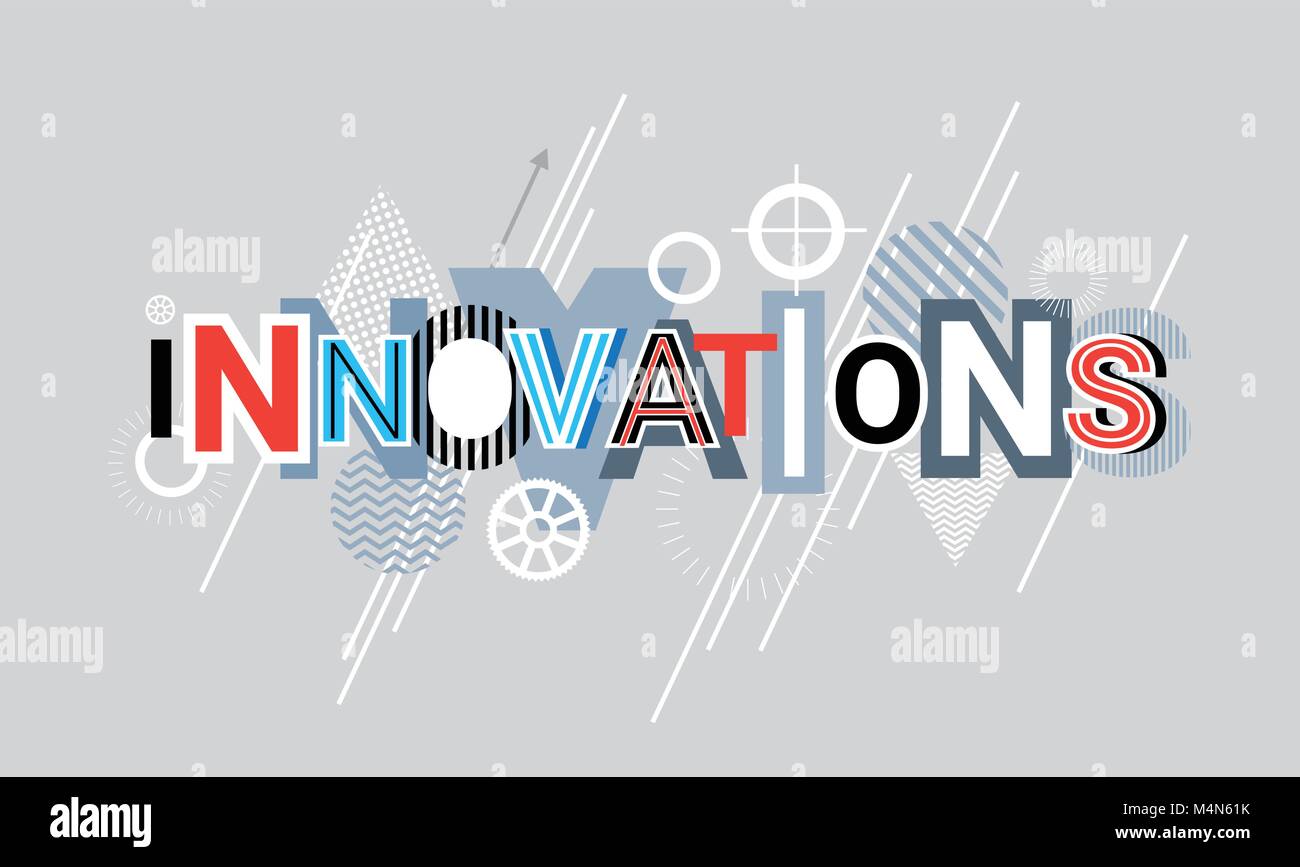 Innovations Technology Creative Word Over Abstract Geometric Shapes ...