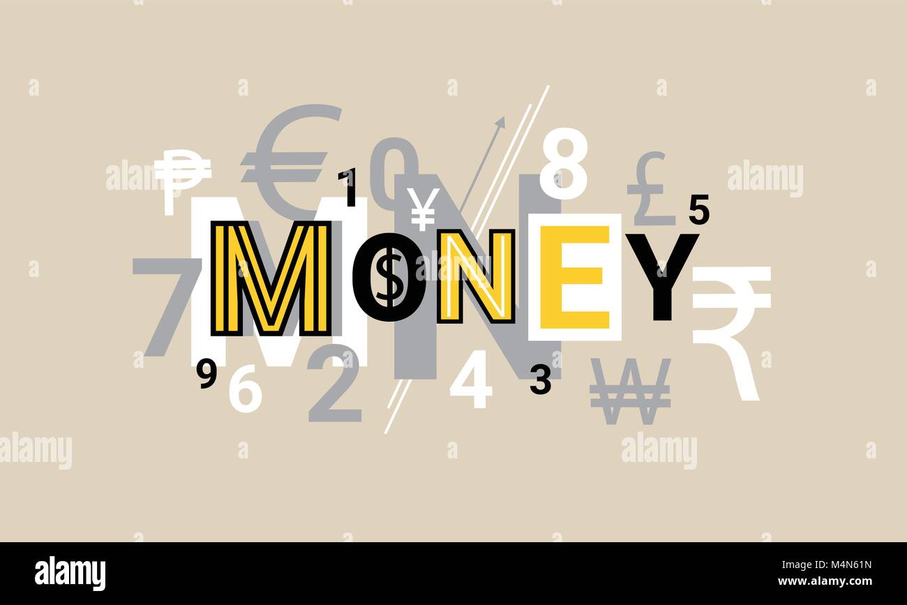 Money Finance Creative Word Over Abstract Geometric Shapes Background ...