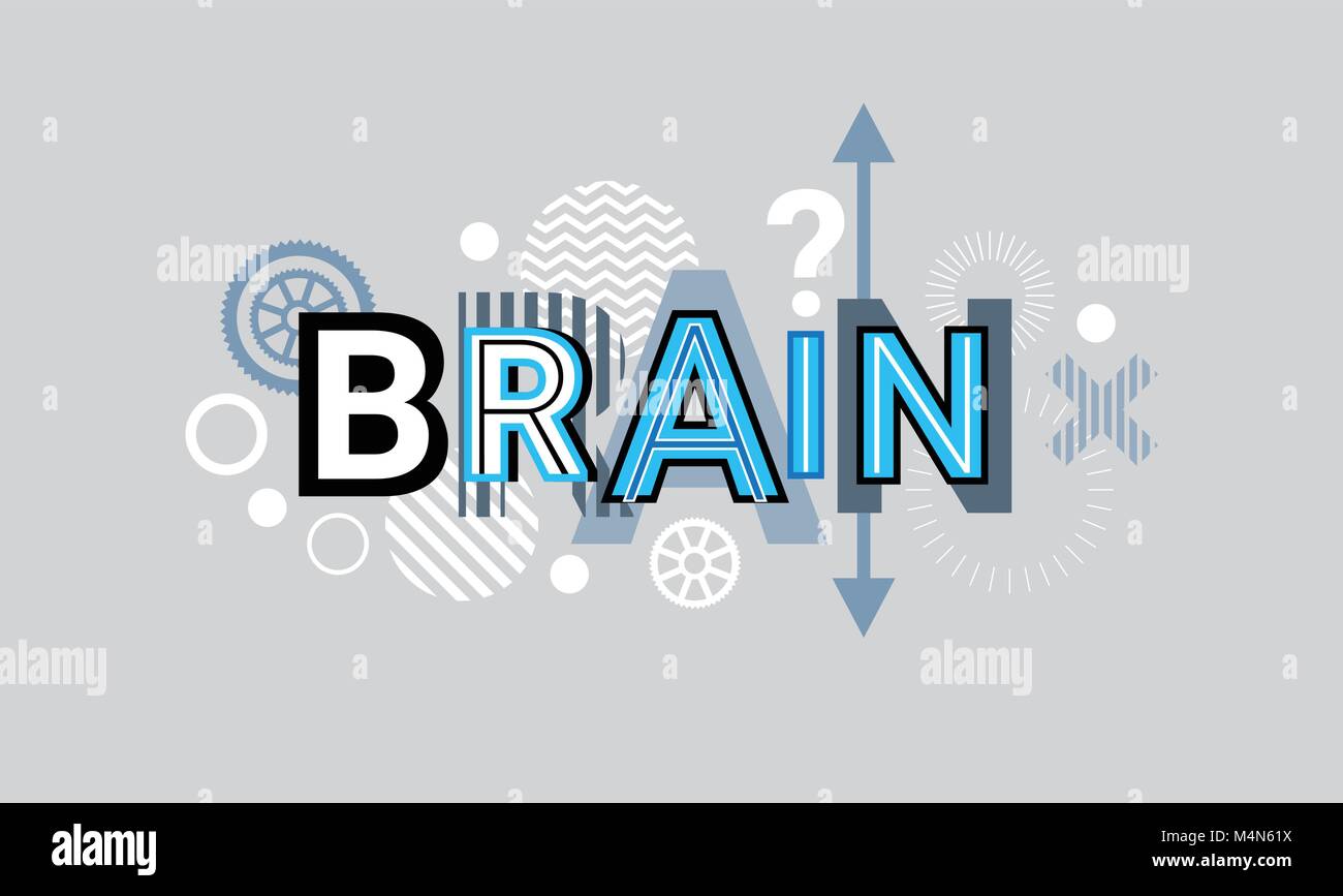 Brain Thinking Creative Word Over Abstract Geometric Shapes Background ...
