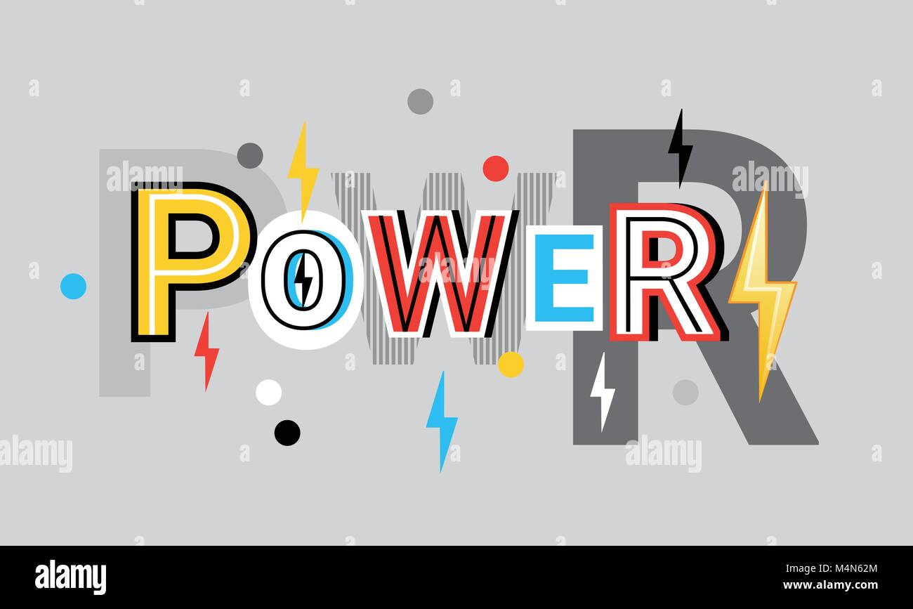 Power Creative Word Over Abstract Geometric Shapes Background Web ...