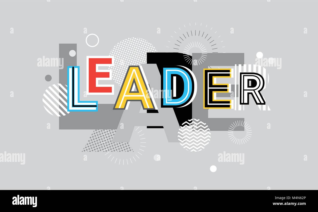 Leader Business Leadership Creative Word Over Abstract Geometric Shapes ...