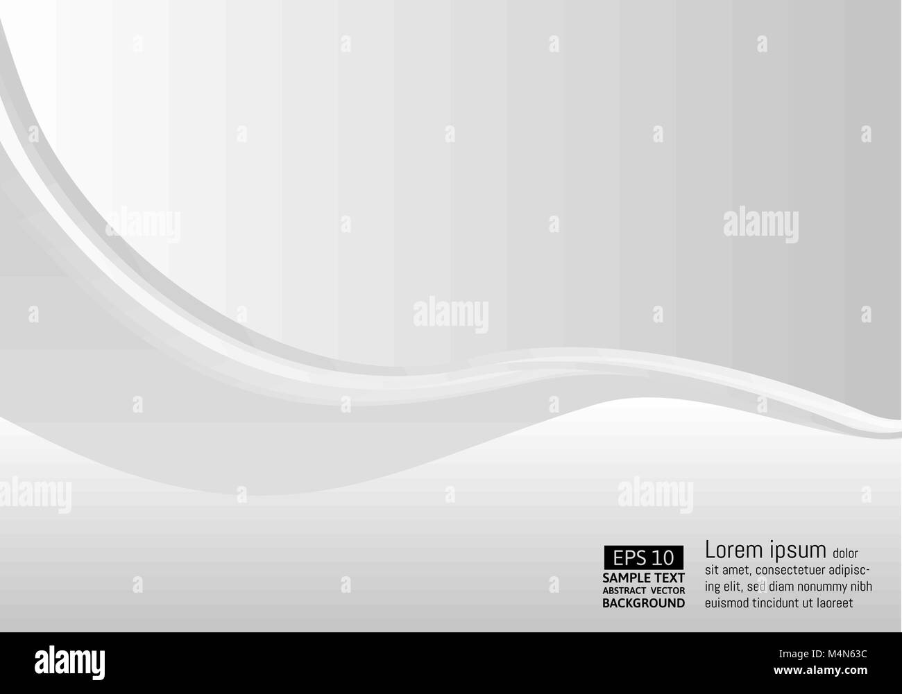 Abstract background vector, wave white and gray color with copy space ...
