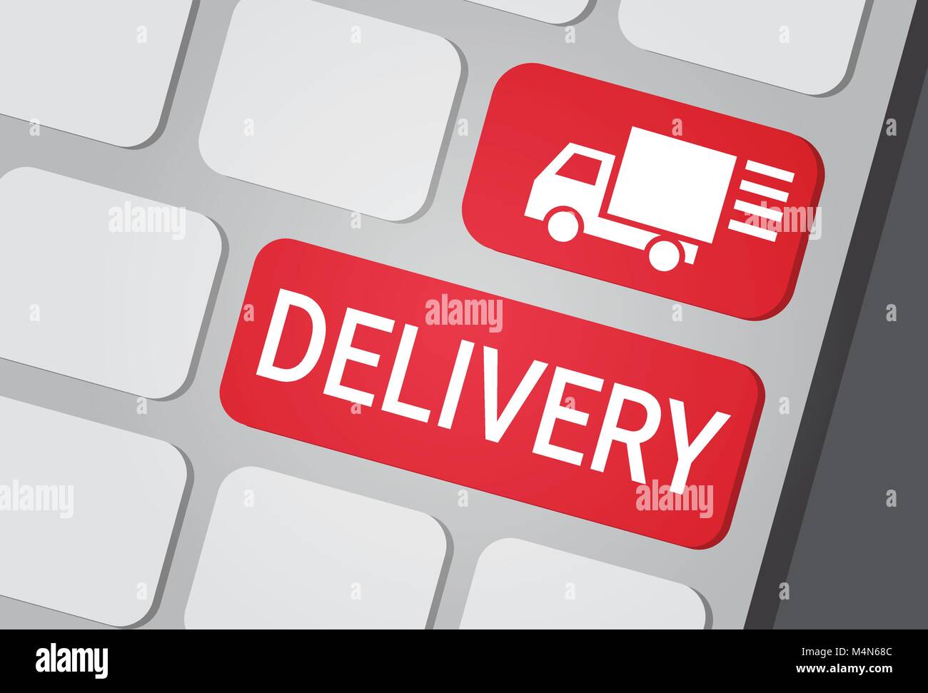 Delivery Button On Laptop Keyboard Fast Courier Service Express Truck ...